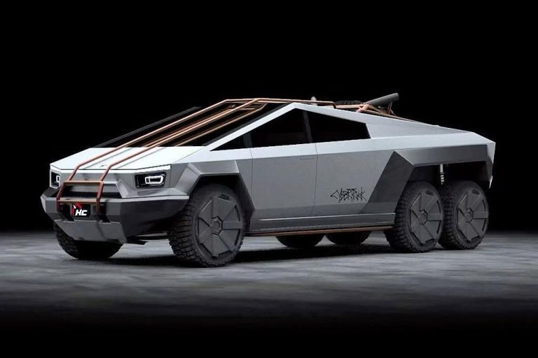 Tesla Cybertruck 6x6 En Renders, Salvajemente Futurista