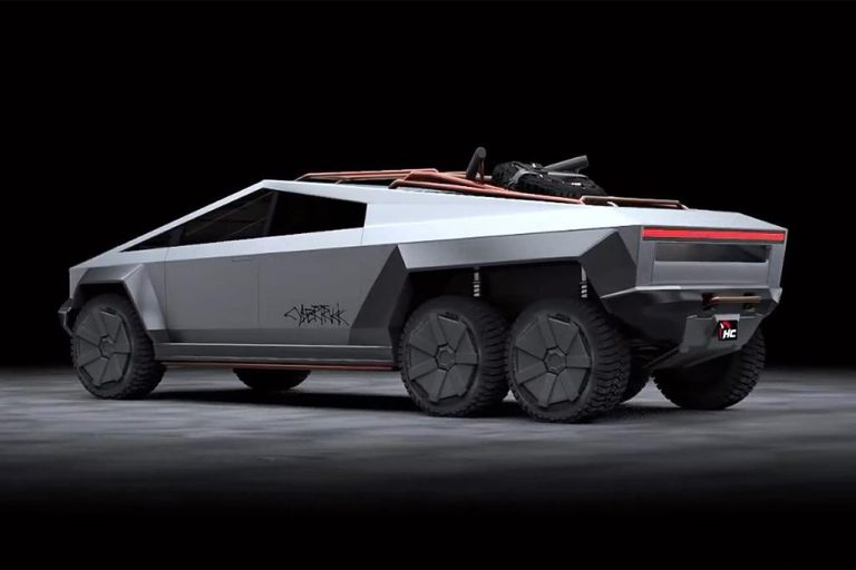 Tesla Cybertruck 6x6 En Renders, Salvajemente Futurista